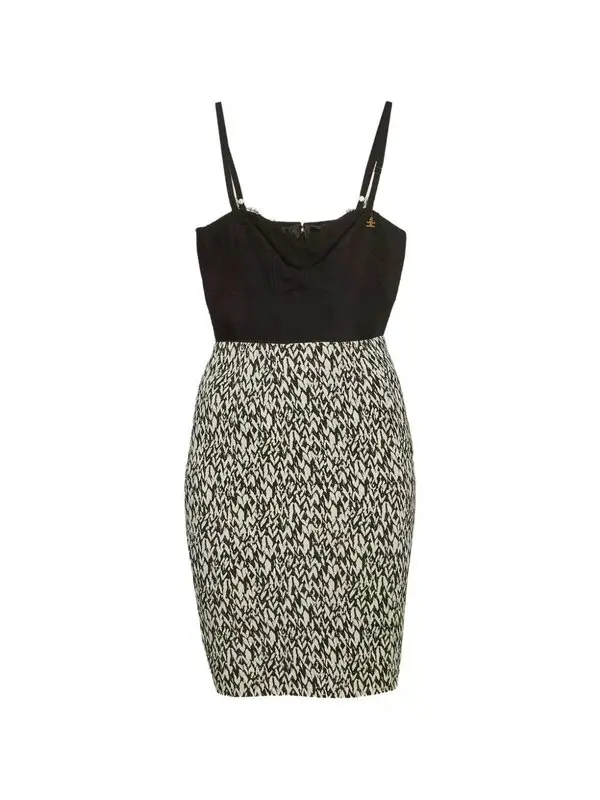 Elisabetta Franchi Abstract Print Bustier Mini Dress