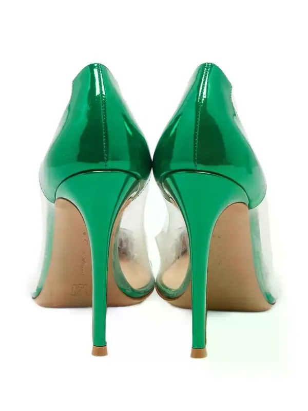 GIANVITO ROSSI Plexi Pointed-toe Pumps - Green