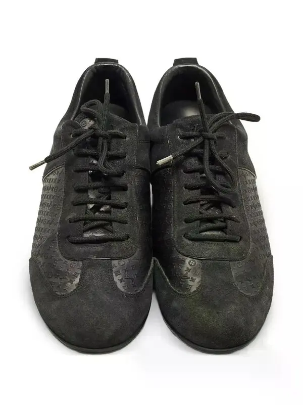 LOUIS VUITTON Monogram Embossed Satin Sneakers