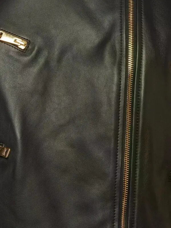 Versace Leather Zip-up Jacket