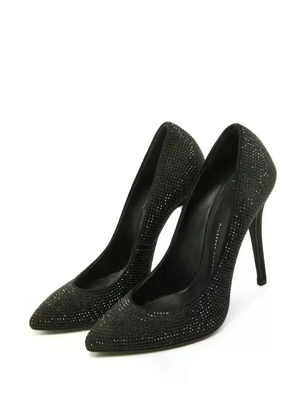 GIUSEPPE ZANOTTI Suede Crystal-embellished Pointed-toe Pumps