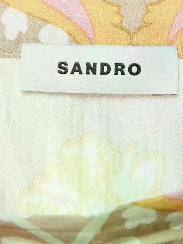 Sandro Floral-print Pleated Midi Skirt