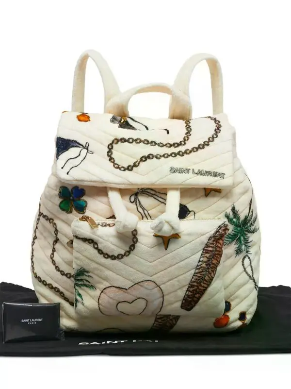 Saint Laurent Printed Terry Cloth Backpack