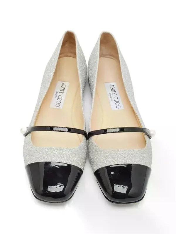 JIMMY CHOO Elisa Glitter Ballet Flats