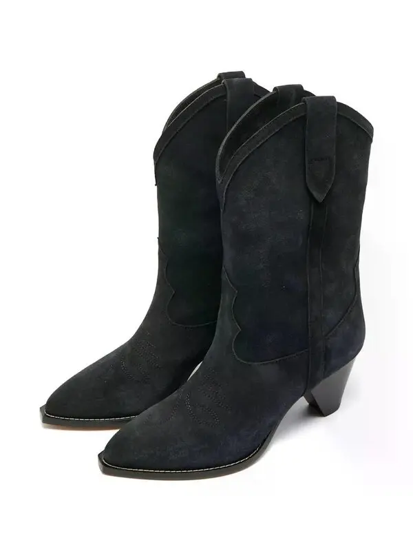 Isabel Marant Étoile Suede Cowboy Boots - Black