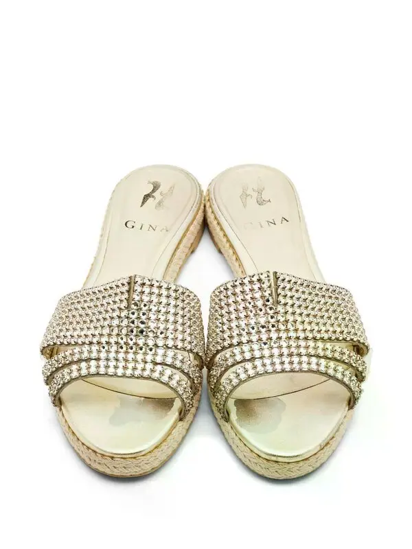 GINA Crystal Embellished Braided Midsole Sandals