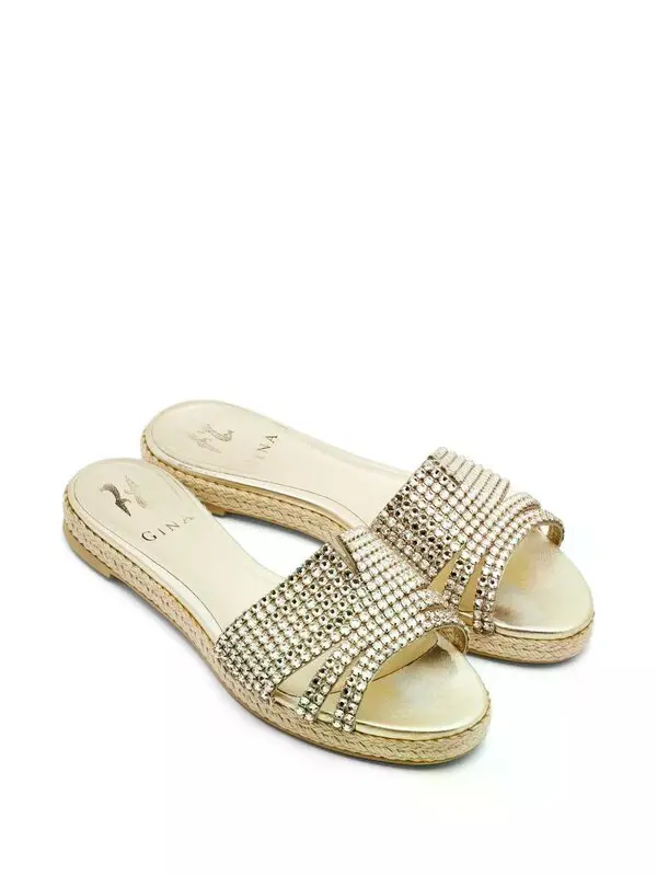 GINA Crystal Embellished Braided Midsole Sandals