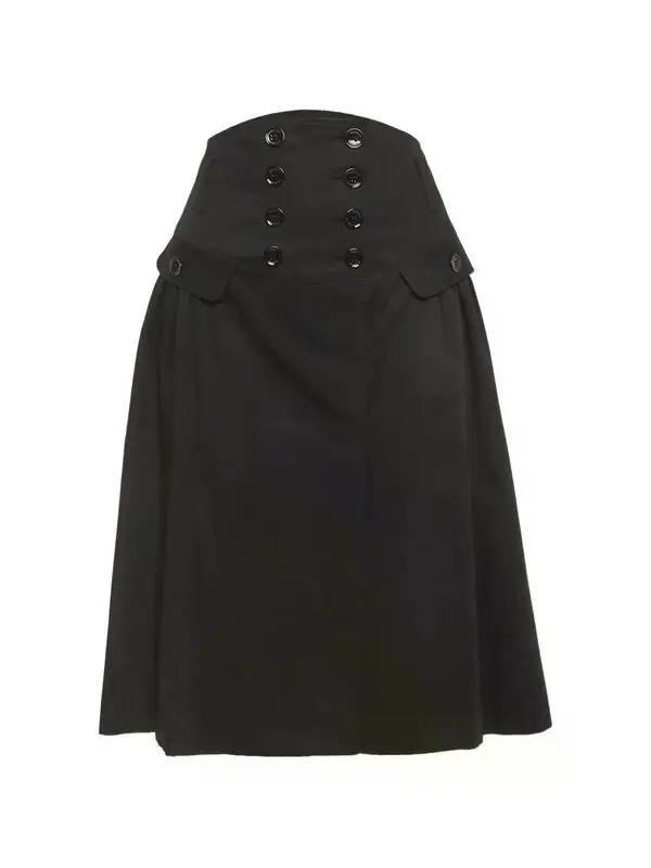 Burberry Buttoned Cabardine Pencil Skirt