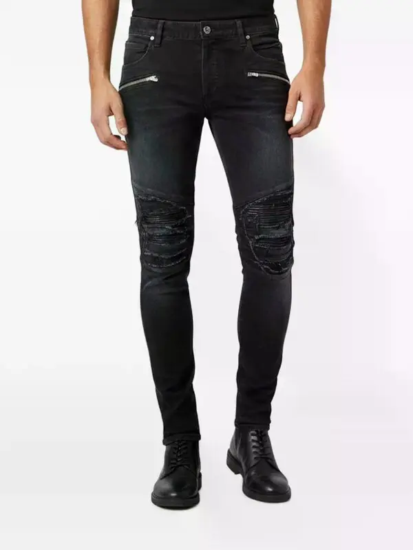 Balmain Distressed Ribbed Jeans