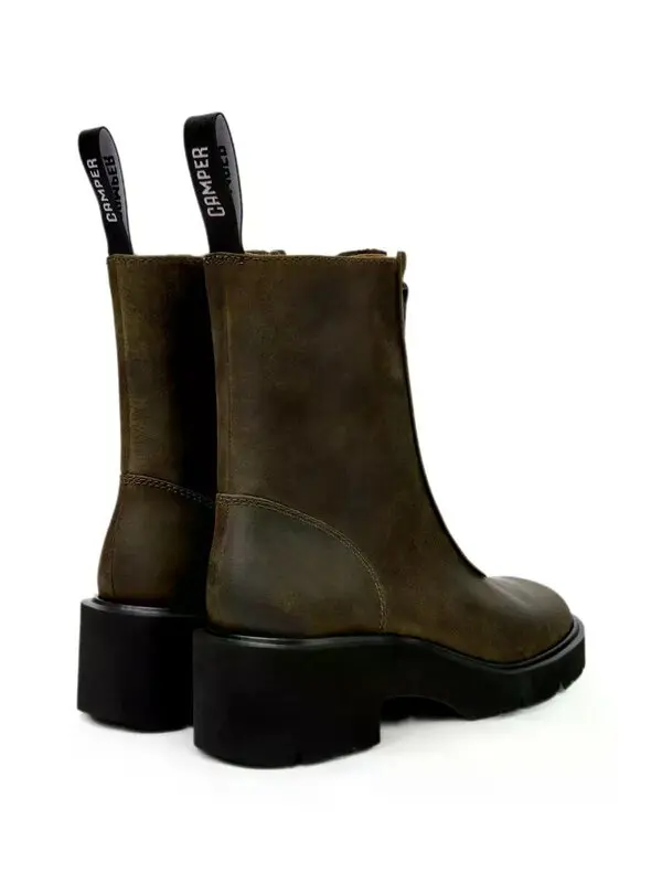 Camper Zip-front Ankle Boots - Green