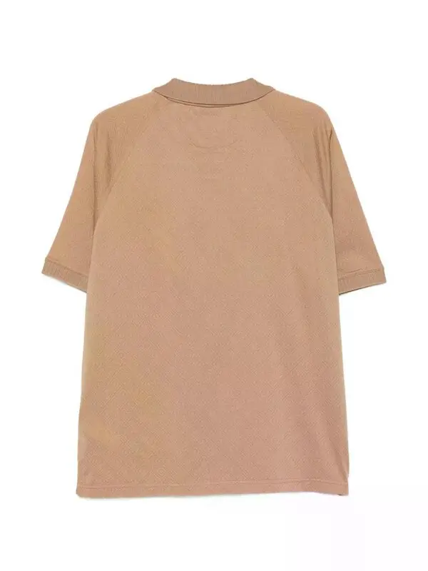 Pal Zileri Geometric-pattern Zip-fastening Polo Shirt - Neutrals