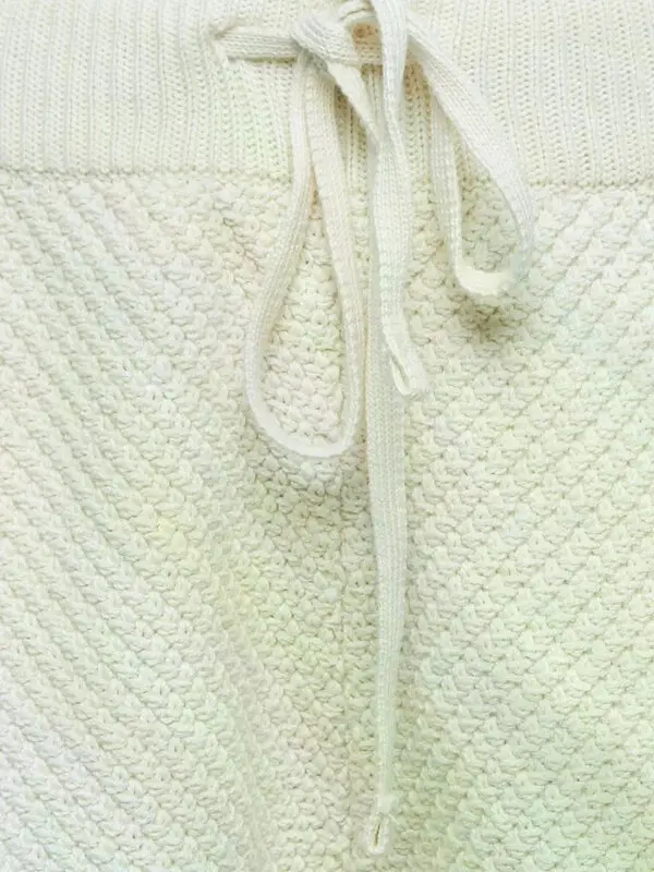 Nanushka Cream Crochet Knit Shorts