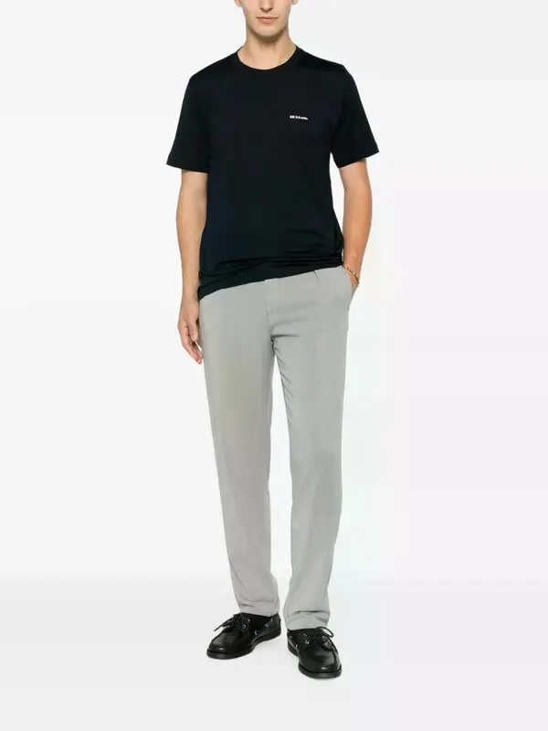 Kiton Pleated Trousers With Logo Detail