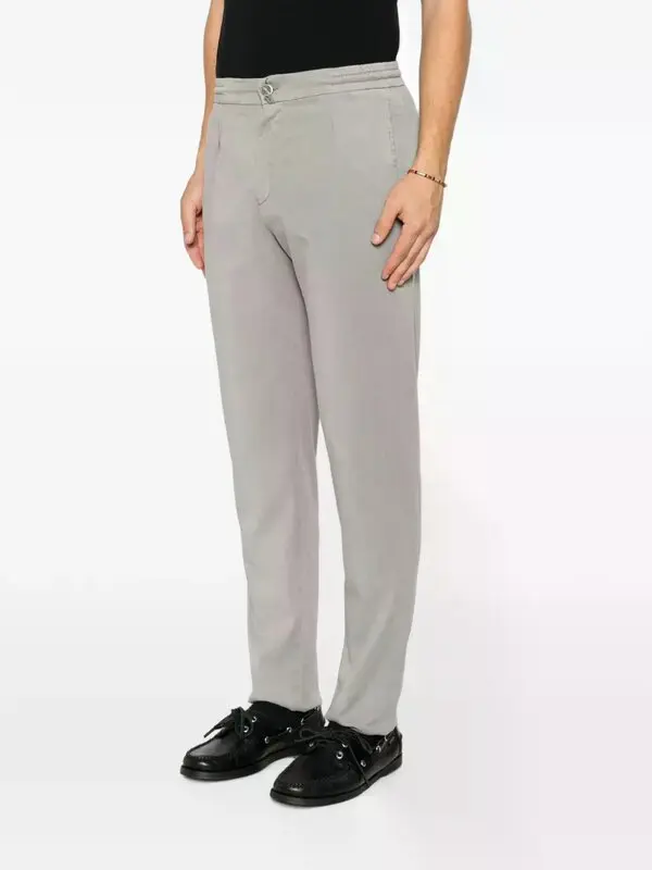 Kiton Pleated Trousers With Logo Detail