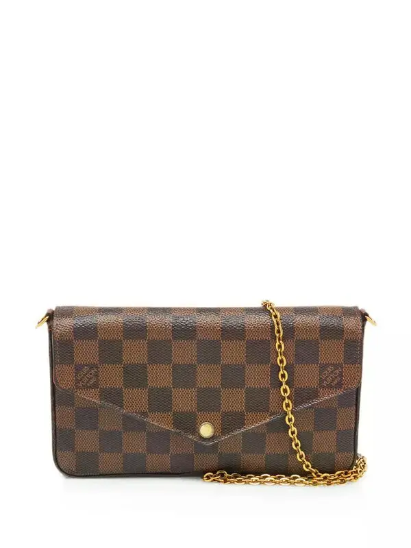 LOUIS VUITTON Félicie Damier Ebene Canvas Clutch Bag