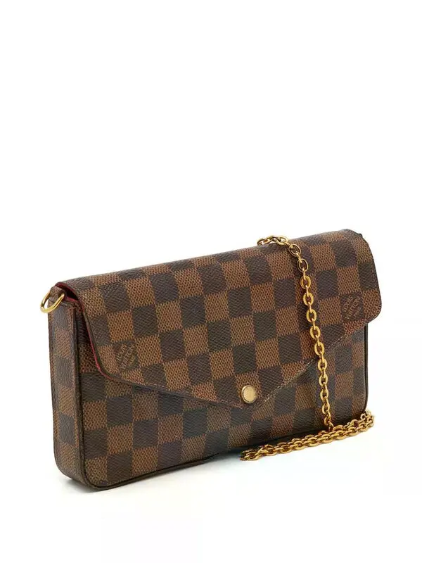 LOUIS VUITTON Félicie Damier Ebene Canvas Clutch Bag