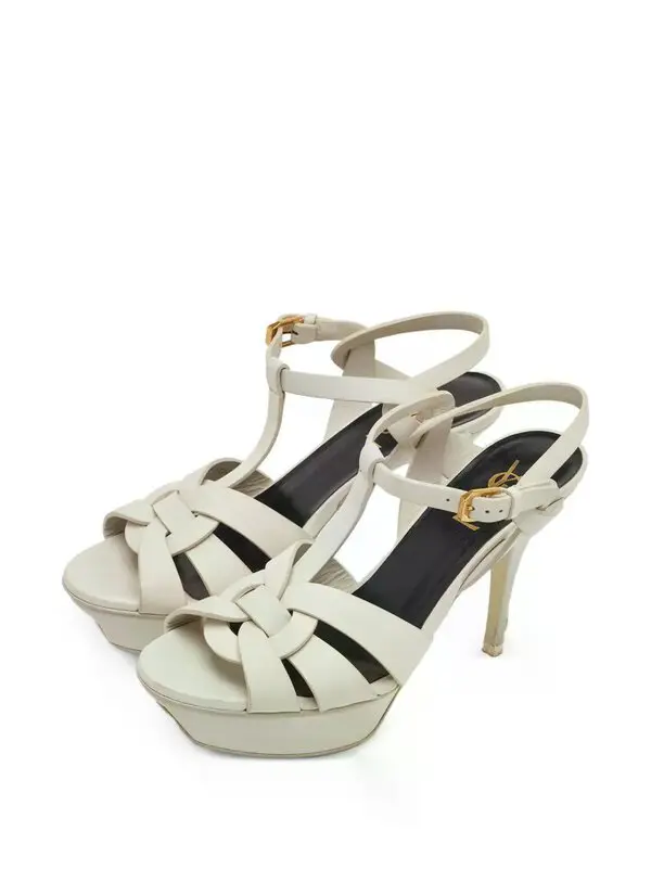 Saint Laurent Tribute Platform Sandals - White