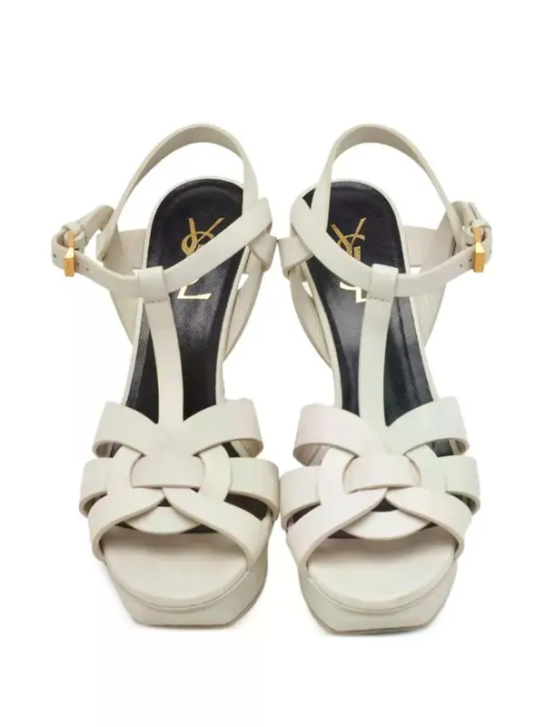 Saint Laurent Tribute Platform Sandals - White
