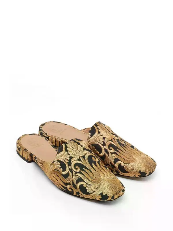 Tory Burch Brocade Flat Mules