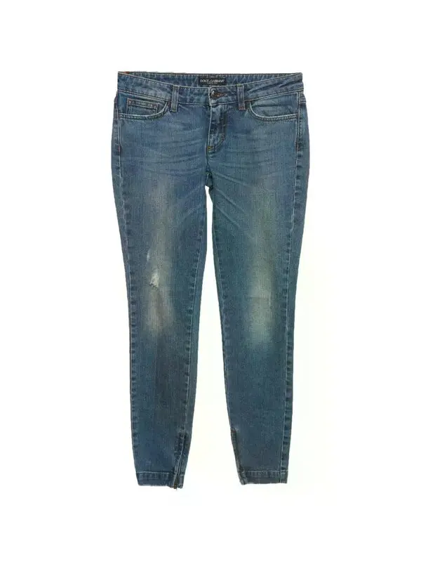 Dolce & Gabbana Distressed Ankle Zip Jeans