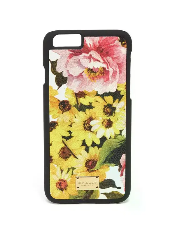 Dolce & Gabbana Floral-print Leather Iphone 6 Case - Yellow