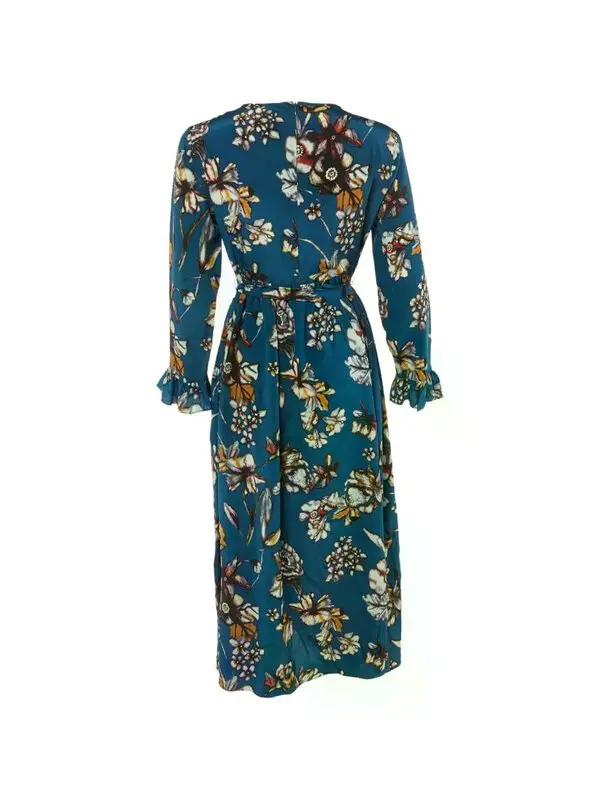 Max Mara Floral Print Silk Midi Dress
