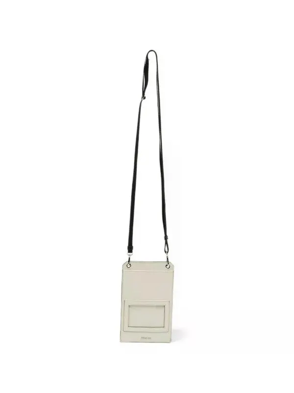Prada Saffiano Logo Patch Phone Pouch - Neutrals