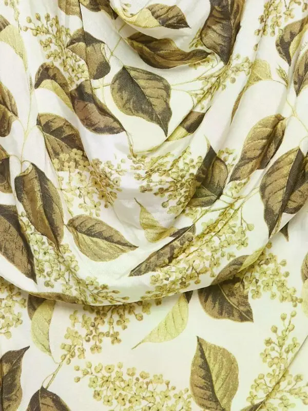 Just Cavalli Draped Leaf-print Dress