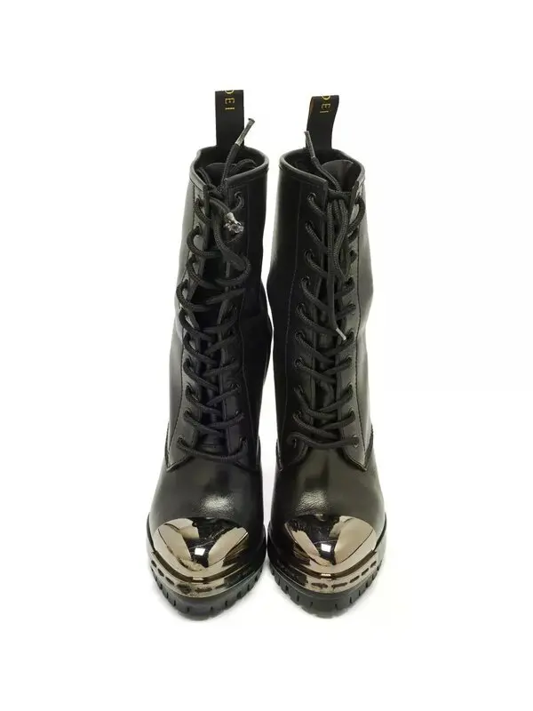 Casadei Platform Ankle Boots With Metal Toe Cap