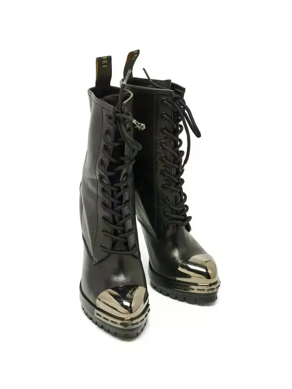 Casadei Platform Ankle Boots With Metal Toe Cap