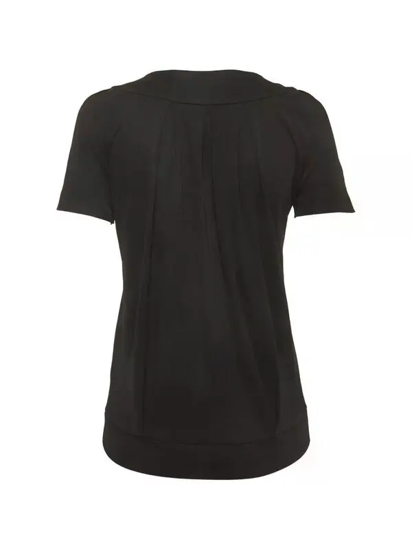 Gucci Crepe Pintucked Blouse With Leather Buckle Detail