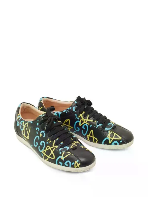 Gucci Ace Ghost Leather Sneakers - Black