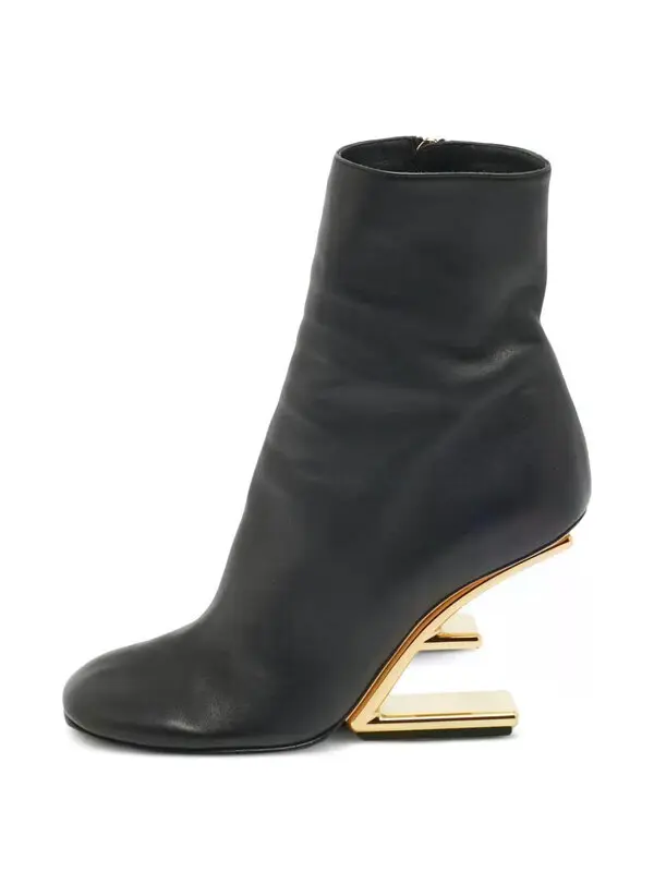 Fendi Calf Leather Ankle Boots - Black