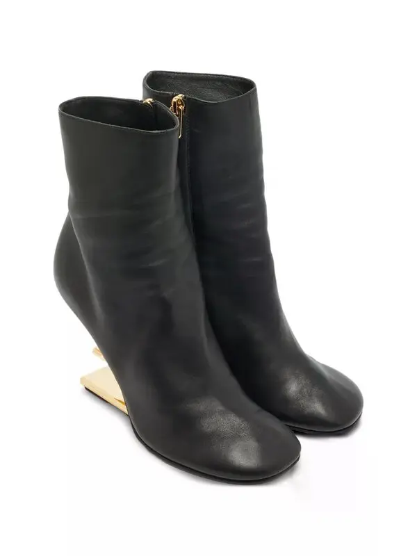 Fendi Calf Leather Ankle Boots - Black