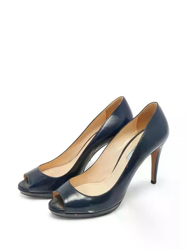 Prada Leather Peep-toe Stiletto Heel Pumps