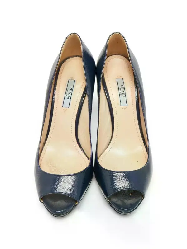 Prada Leather Peep-toe Stiletto Heel Pumps