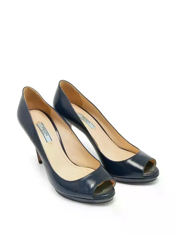 Prada Leather Peep-toe Stiletto Heel Pumps