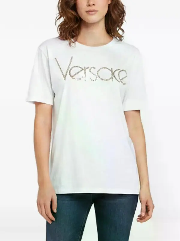 Versace Logo Embellished T-shirt
