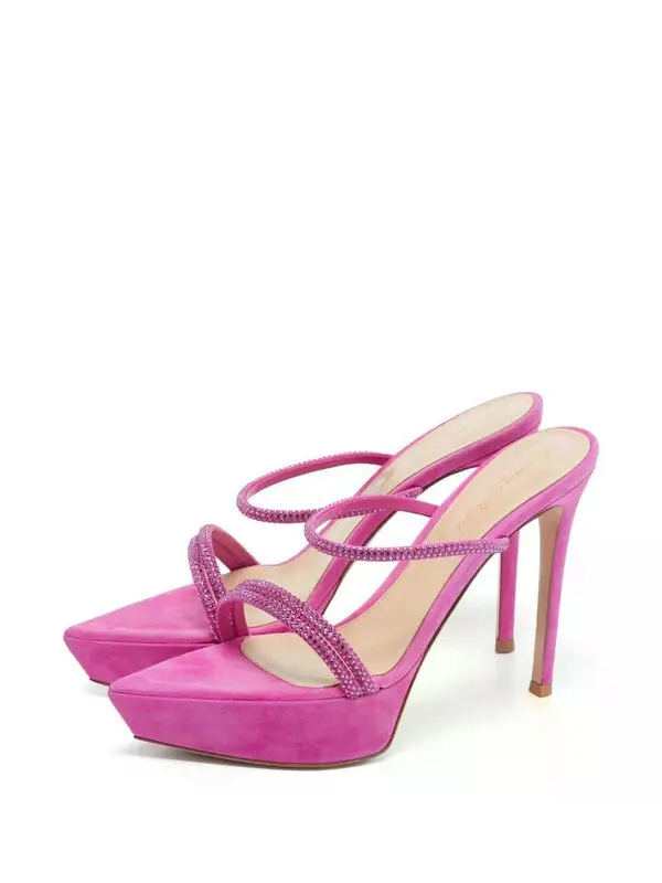 GIANVITO ROSSI Cannes Suede Crystal-embellished Sandals