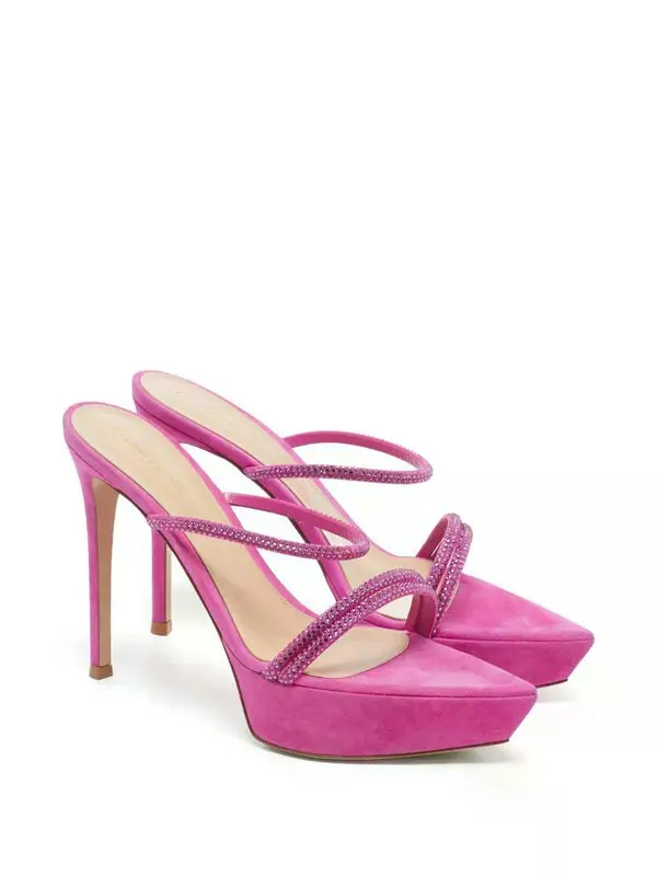 GIANVITO ROSSI Cannes Suede Crystal-embellished Sandals