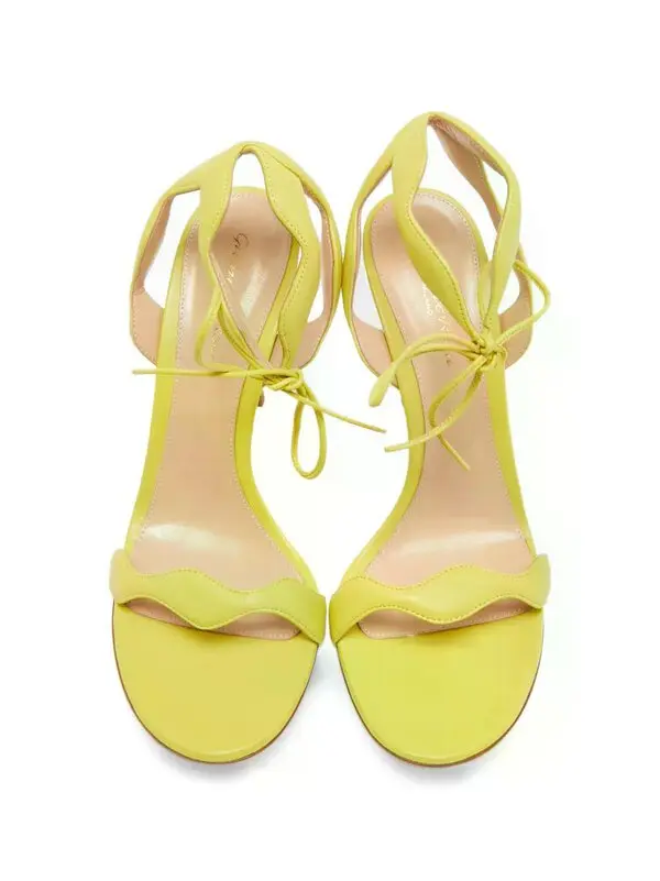 GIANVITO ROSSI Wavy Ankle Tie Sandals