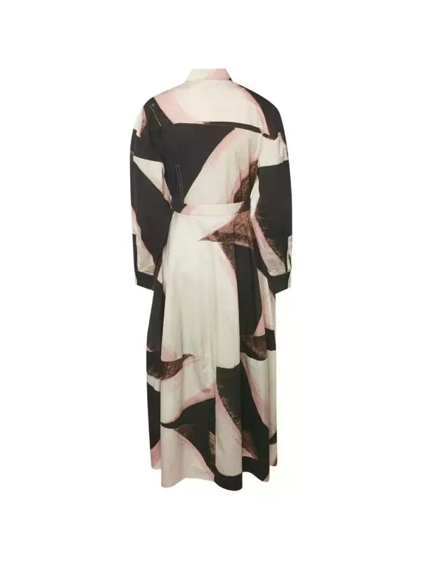 Alexander McQueen Abstract Print Shirt Midi Dress