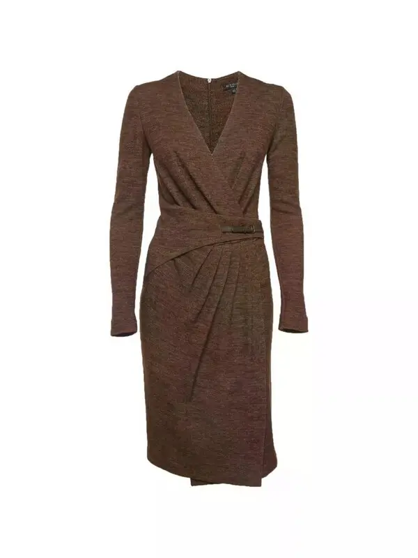 Etro Pleated Wrap Midi Dress