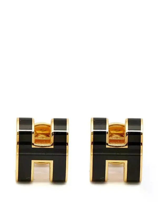 Hermès Mini Pop H Enamel Earrings - Gold