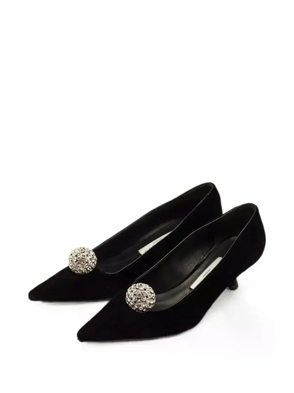 JIMMY CHOO Crystal-embellished Orb Pointed-toe Pumps