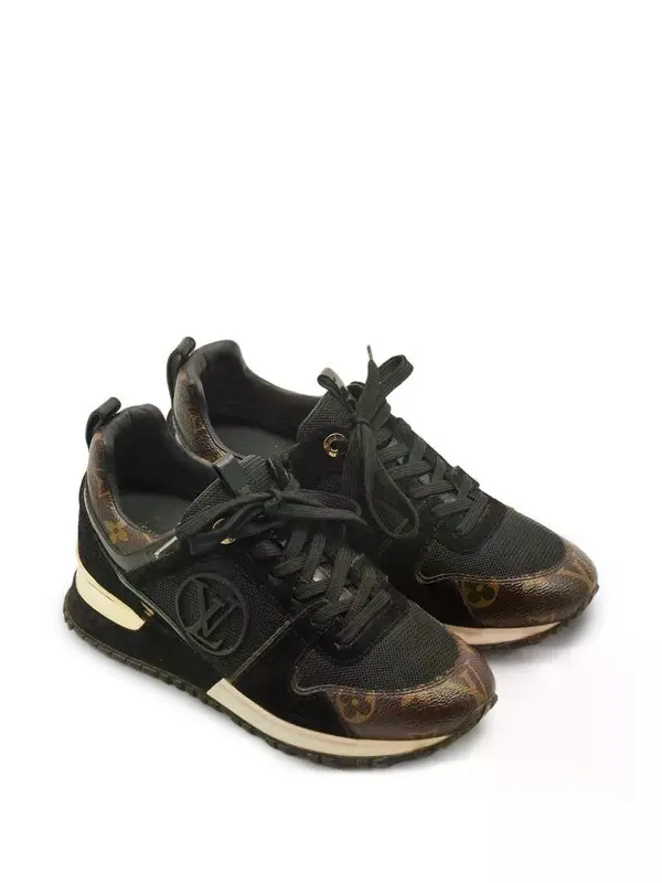 LOUIS VUITTON Run Away Monogram Sneakers - Black