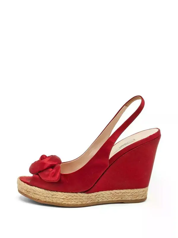 Prada Rose Embellished Slingback Espadrilles