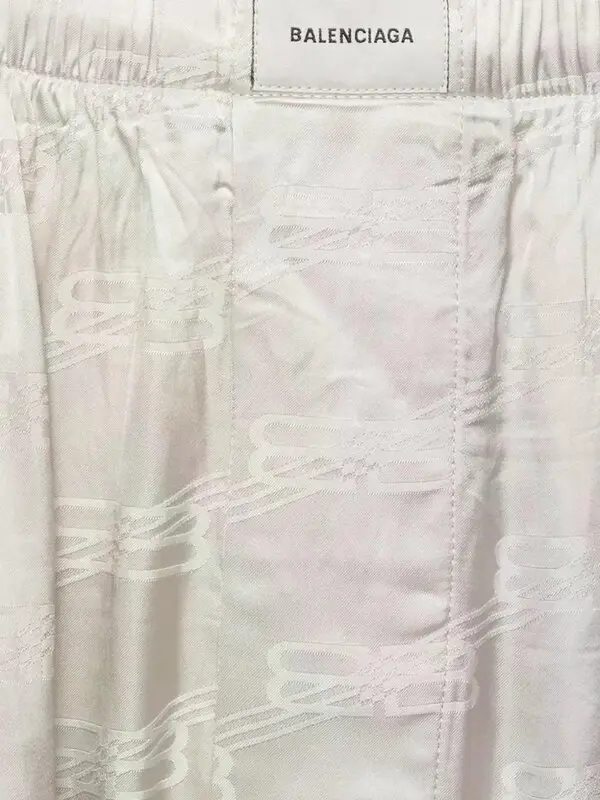 Balenciaga Monogram-pattern Pajamas Pants - Grey