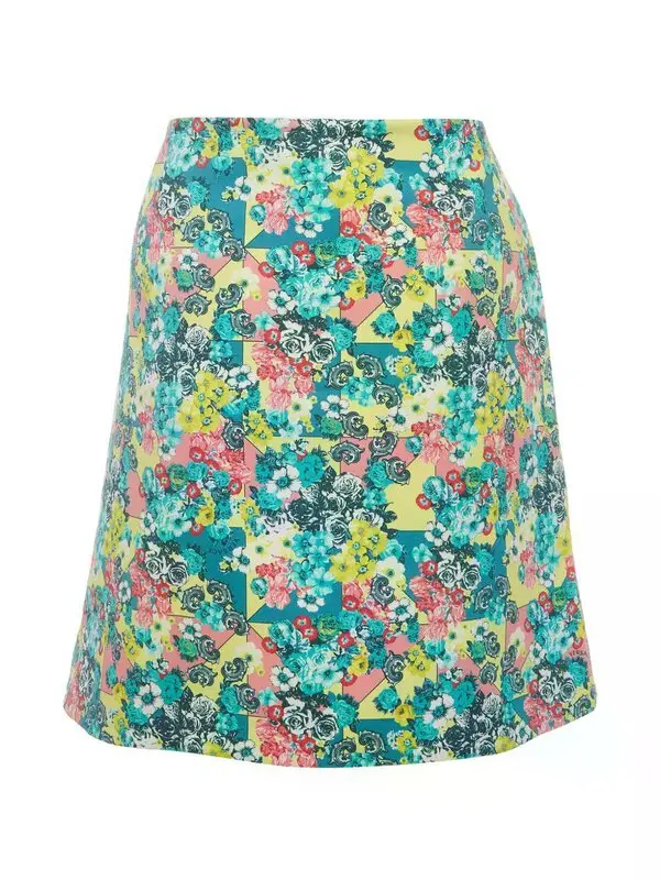 Versace Floral Print Mini Skirt