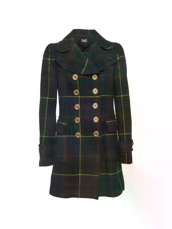 Dolce & Gabbana Check Double-breasted Wool Coat